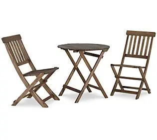 LINON Home Sutton Indoor/outdoor Teak Cafe 3-pi Ce Set - One-color