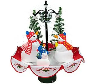 NORTHLIGHT Norhtlight 31' Musical Snowman Family In Umbrel A Base Decor - One-color