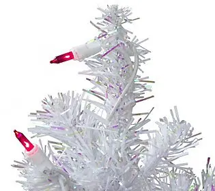 NORTHLIGHT 2' Prelit White Pine Slim Christmas Ree