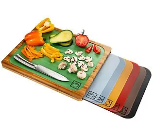 SEVILLE CLASSICS Bamboo Cutting Board With Colo R-coded Mats - One-color