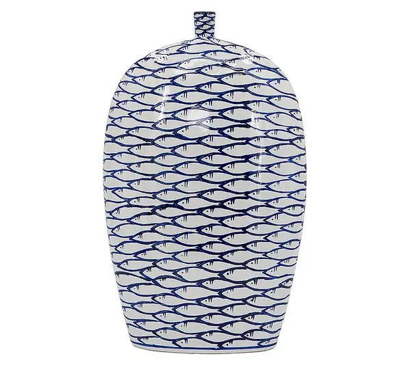 BARBARA KING 19.5' Oceanic Painted Vase - One-color