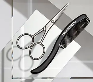TWEEZERMAN Moustache Scissors & Comb Set - One-color