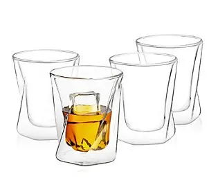 JOYJOLT Set Of 10-oz Lacey Old-fashioned Wh Skey Glasses - One-color