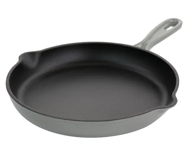 MEGACHEF 10.25' Enameled Round Cast Iron Skille T In Gray - One-color