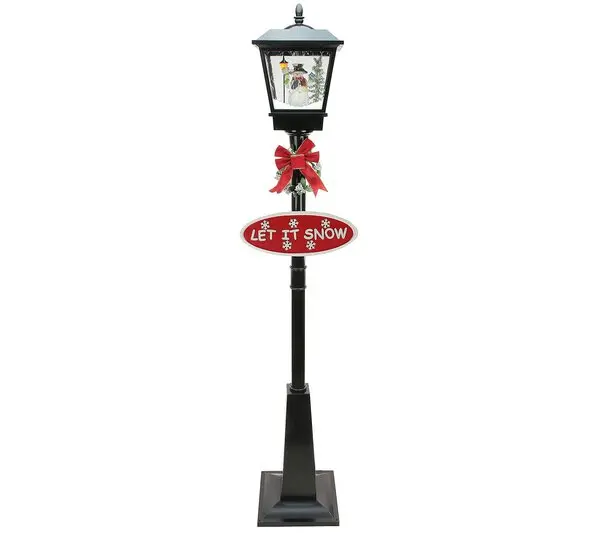 NORTHLIGHT Lighted Musical Snowman Christmas St Reet Lamp - One-color