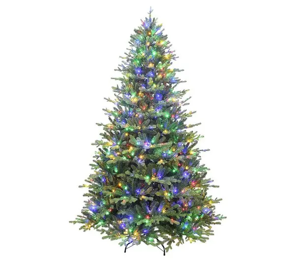 FRASER HILL FARM 7.5' Oregon Pine Christmas Tre E With Multi - One-color