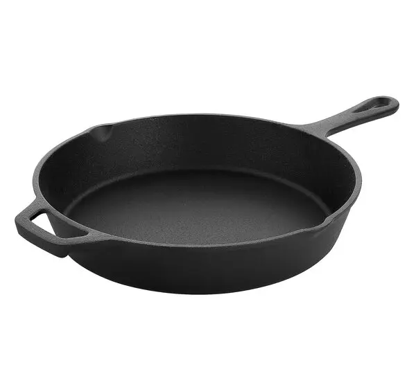 MEGACHEF 10 Inch Round Cast Iron Frying Pan Wit H Handle - One-color