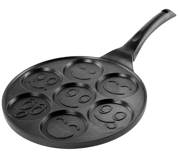MEGACHEF Mega Chef Happy Face Emoji Aluminum Nonstick Pancake Maker Pa - One-color