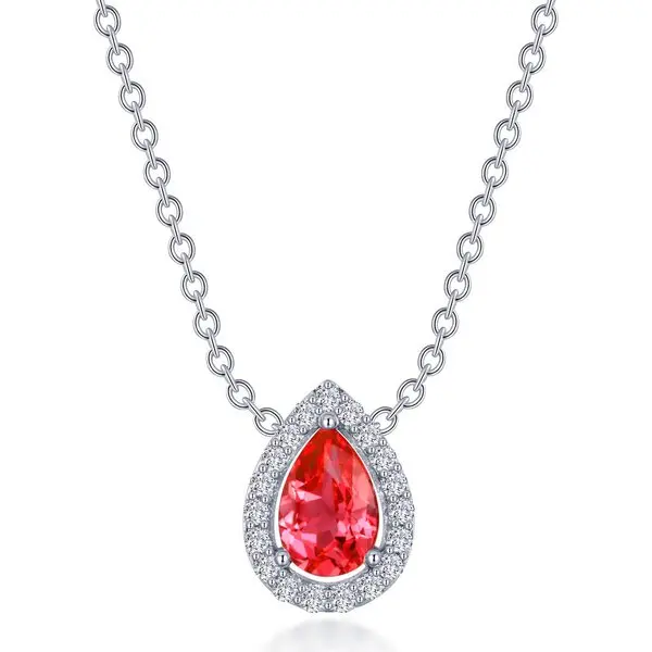 Lafonn Lab Grown Sapphire Pendant Necklace - Red