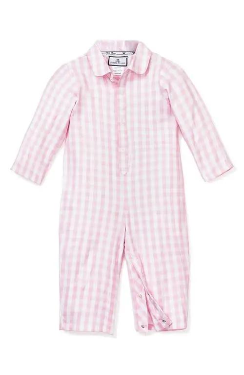 PETITE PLUME Gingham One-piece Pajamas - Pink
