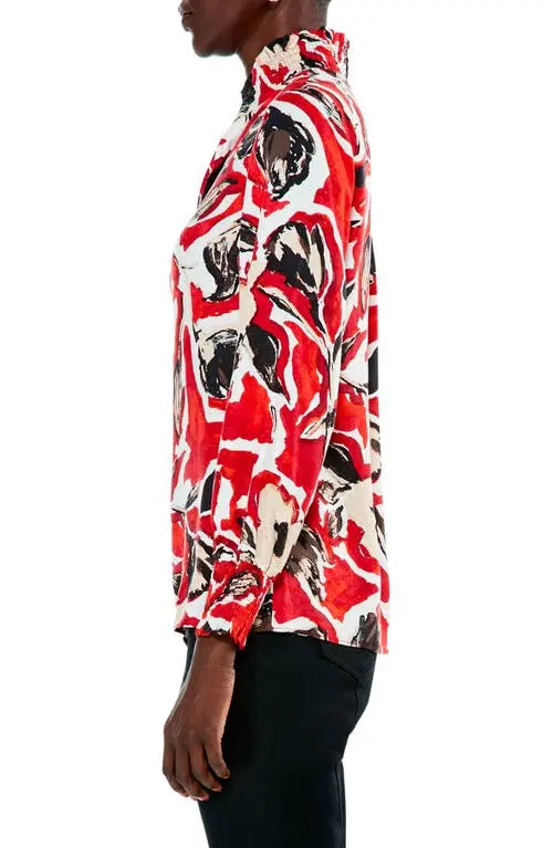 NIC+ZOE Petal Pop Print Smocked Blouse