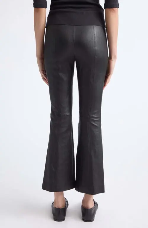 Vince Crop Flare Leather Pants