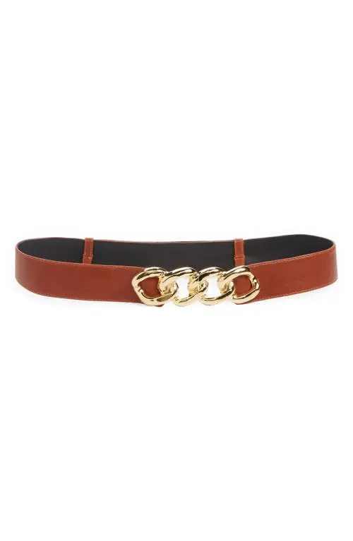 RAINA BELTS Jaclyn Chain Buckle Belt - Cognac