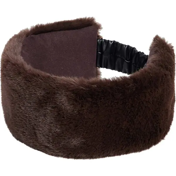 Apparis Eleni Faux Fur Headband - Espresso