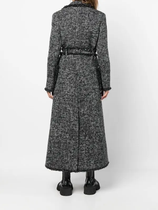 Philipp Plein Belted-waist Bouclé Coat