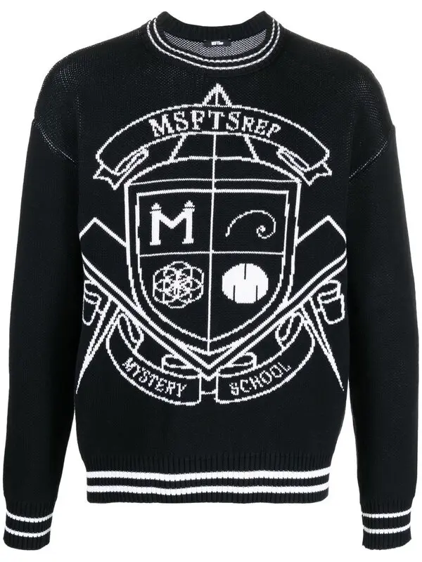 MSFTS Intarsia-knit Logo Jumper - Blue