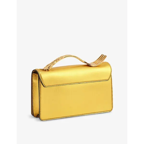 Moschino Cutlery Brand-engraved Leather Cross-body Bag