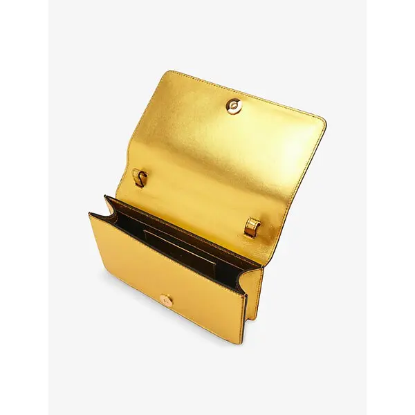 Moschino Cutlery Brand-engraved Leather Cross-body Bag