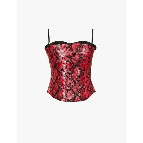 Miaou Chuck Python-print Faux-leather Corset