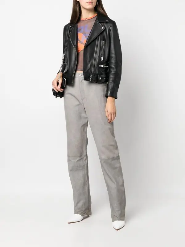 DIESEL® Straight-leg Leather Trousers
