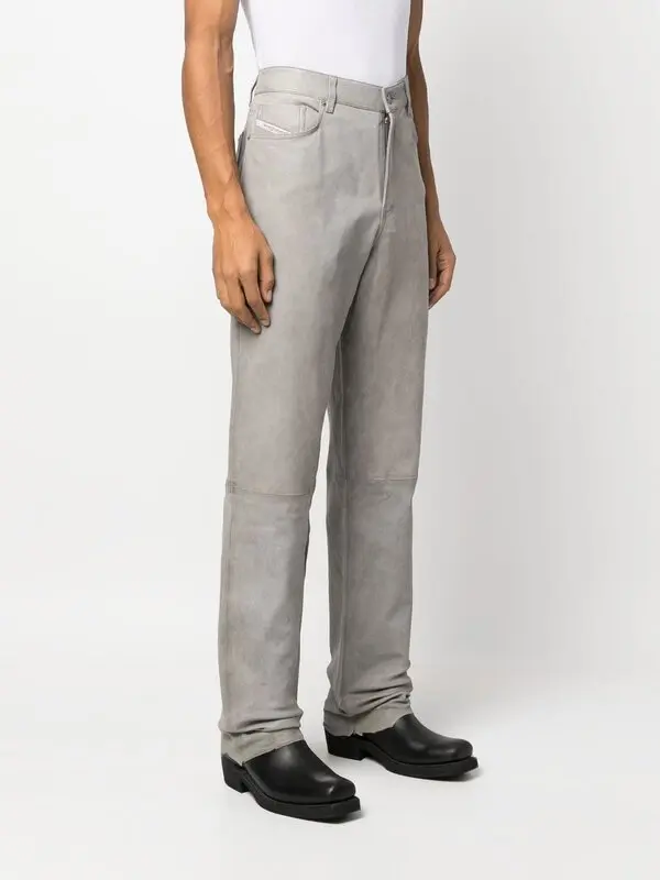 DIESEL® Straight-leg Leather Trousers