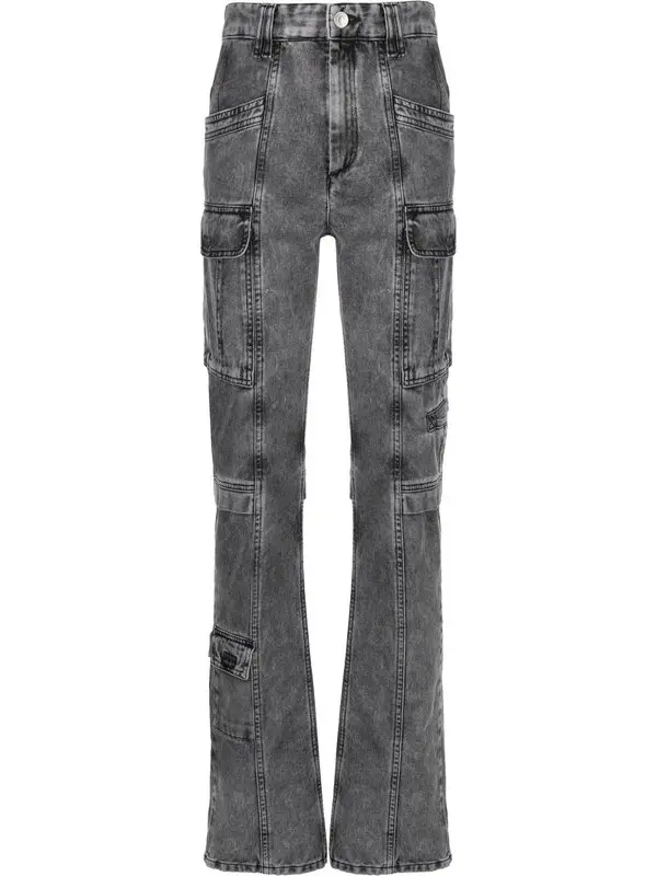 Isabel Marant Étoile Vokayo Straight-leg Cargo Jeans - Grey