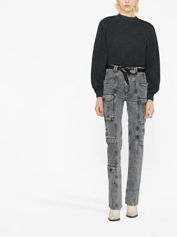 Isabel Marant Étoile Vokayo Straight-leg Cargo Jeans - Grey
