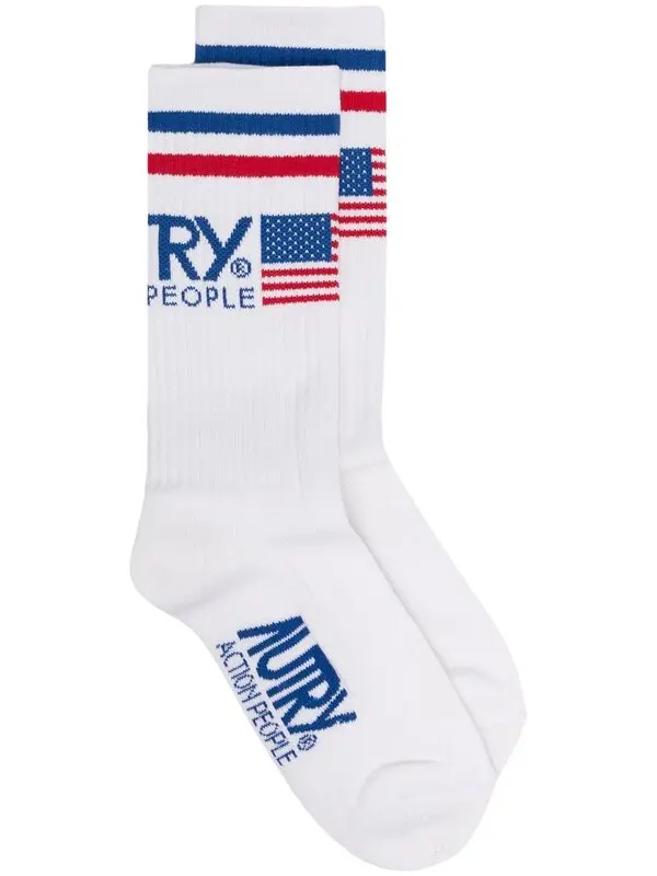 AUTRY Logo-print Ribbed Socks