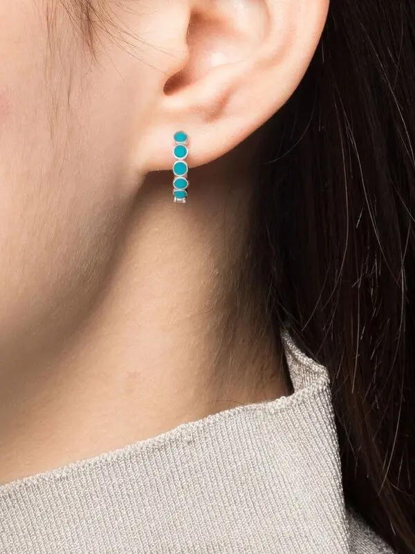 DOWER & HALL Medium Turquoise Huggie Earrings