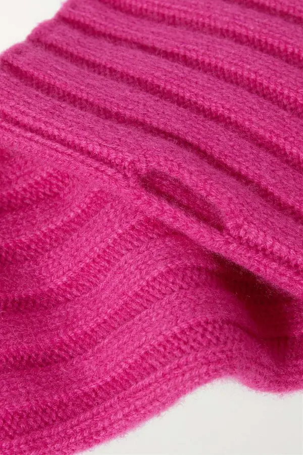 Arch4 Ribbed Cashmere Fingerless Gloves - Fuchsia