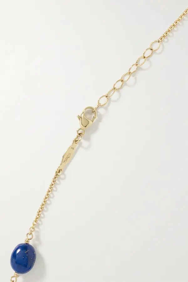 Jacquie Aiche Shaker 14-karat Gold, Diamond And Lapis Lazuli Anklet