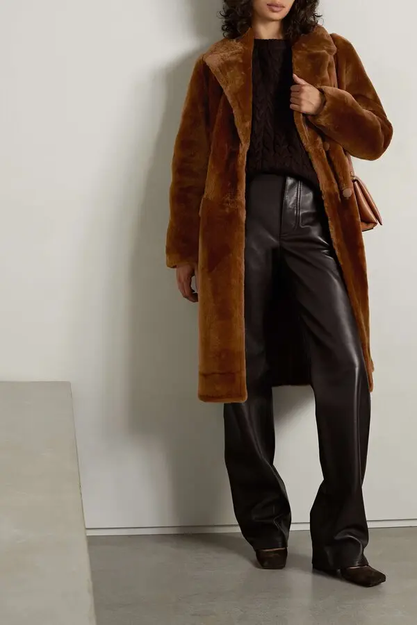 YVES SALOMON Double-breasted Shearling Coat