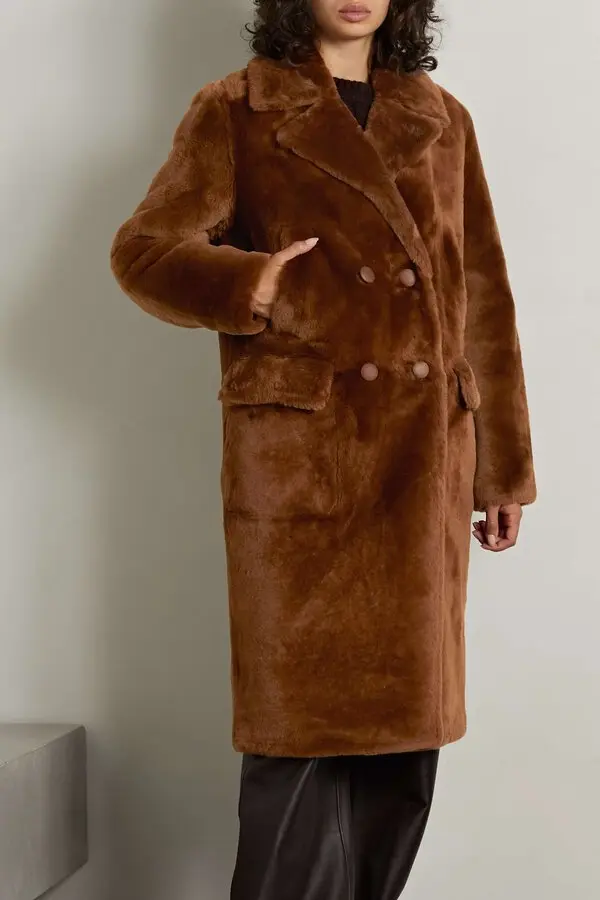 YVES SALOMON Double-breasted Shearling Coat