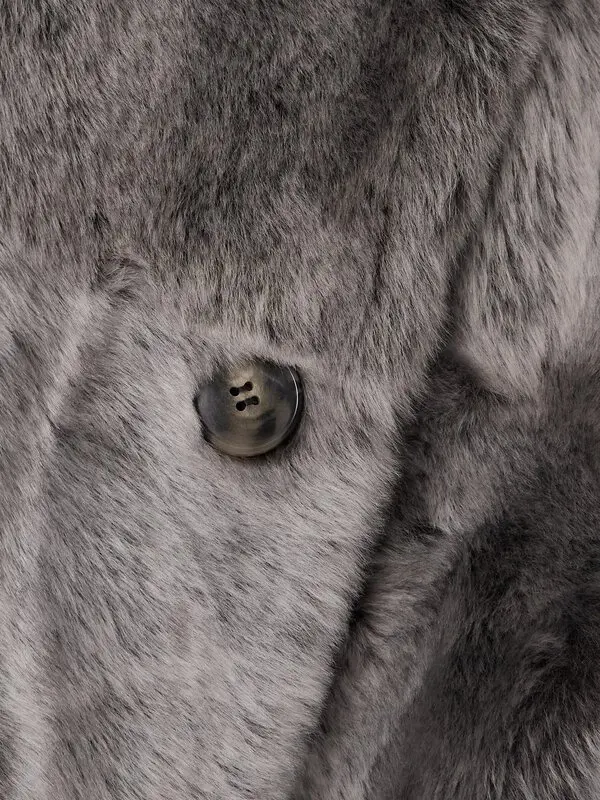 YVES SALOMON Double-breasted Shearling Coat - Green