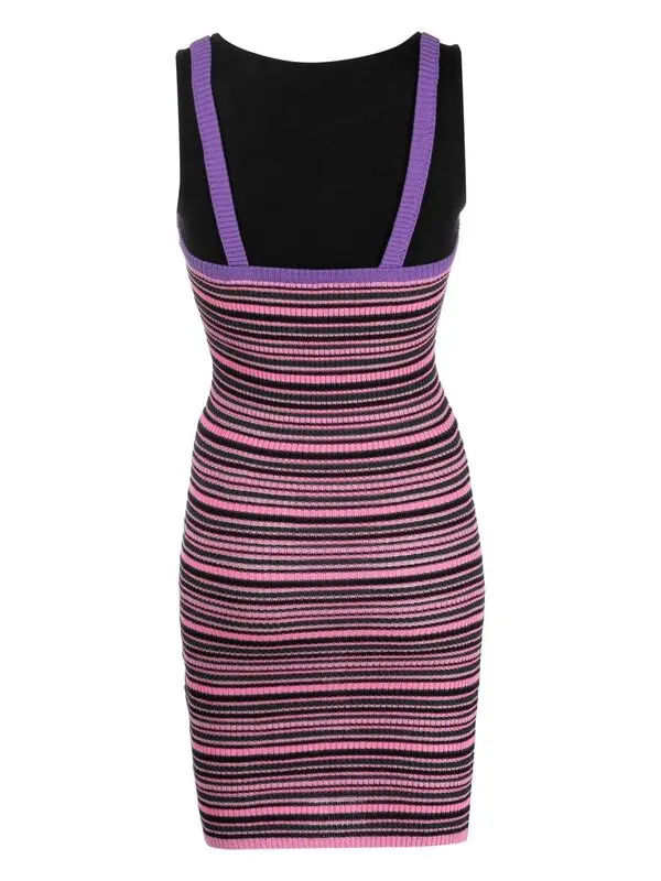 CORMIO Striped Cotton-silk-cashmere Bodycon Dress