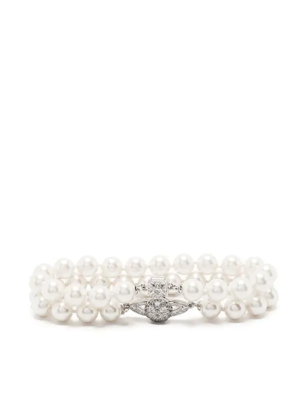 VIVIENNE WESTWOOD Orb-charm Pearl Bracelet - White