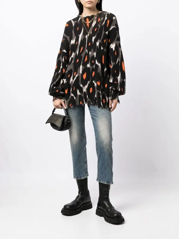 R13 Faded Cropped Jeans - Blue