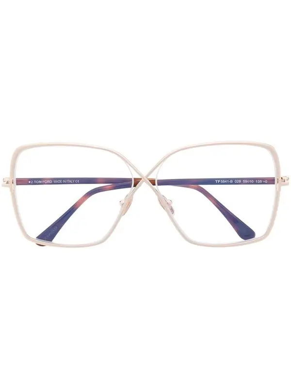 TOM FORD Square Frame Glasses - Gold