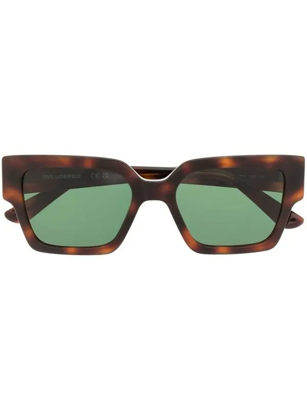 Karl Lagerfeld Tortoiseshell-pattern Rectangle-frame Sunglasses