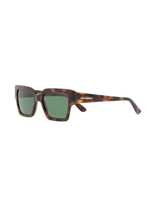Karl Lagerfeld Tortoiseshell-pattern Rectangle-frame Sunglasses