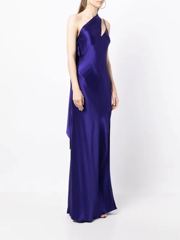 Michelle Mason Side-slit One-shoulder Gown