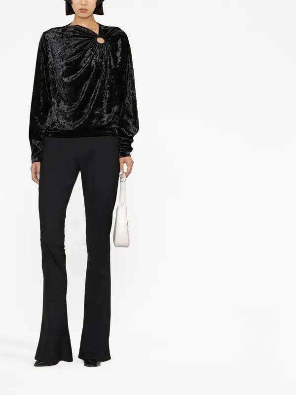 Isabel Marant Étoile Crushed-velvet Long-sleeve Top