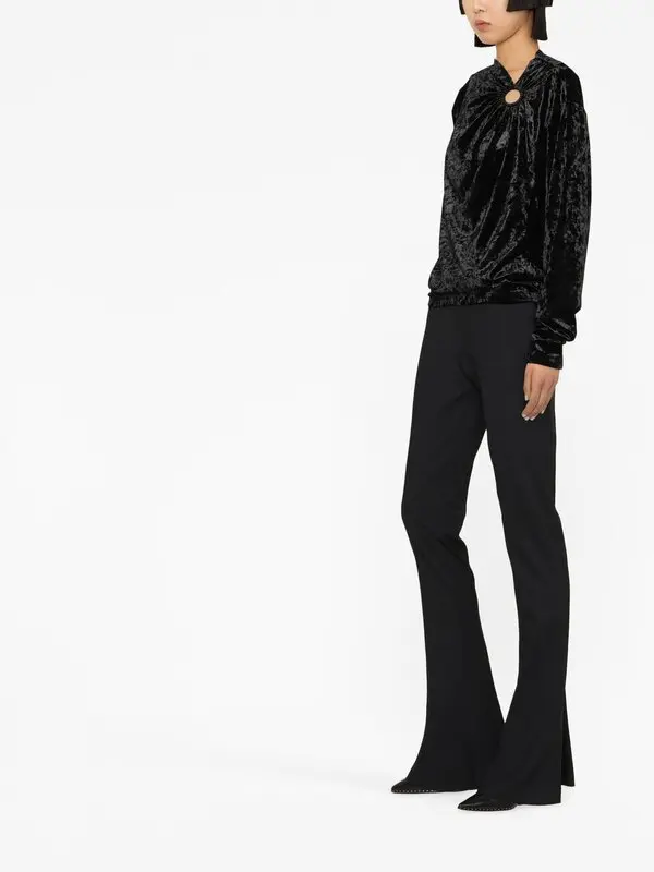 Isabel Marant Étoile Crushed-velvet Long-sleeve Top