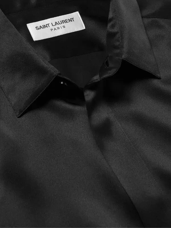 light blue dress shirt with black pants The Black Tux Cotton Dress Shirt-Extra Slim In White
