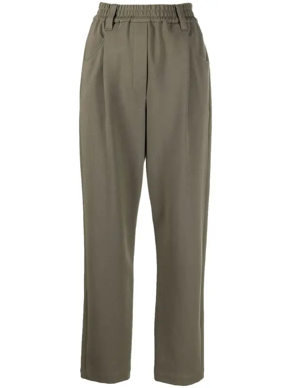 Brunello Cucinelli Tapered-leg Pleated Trousers - Green