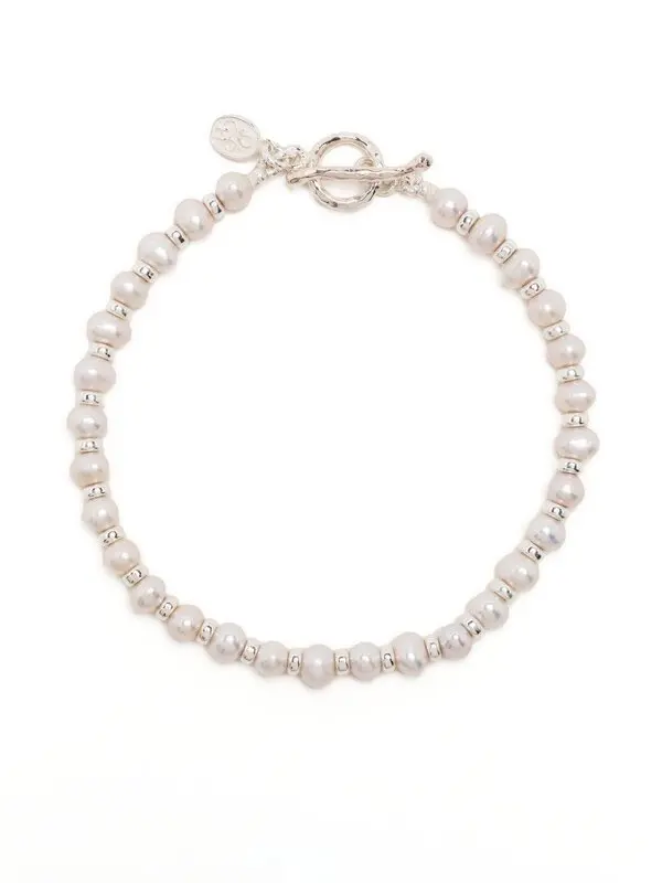 DOWER & HALL Timeless Pearl Halo Bracelet - White