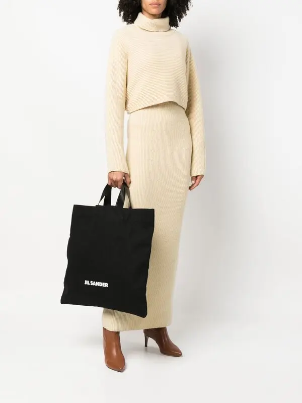JIL SANDER Logo-print Tote Bag - Black