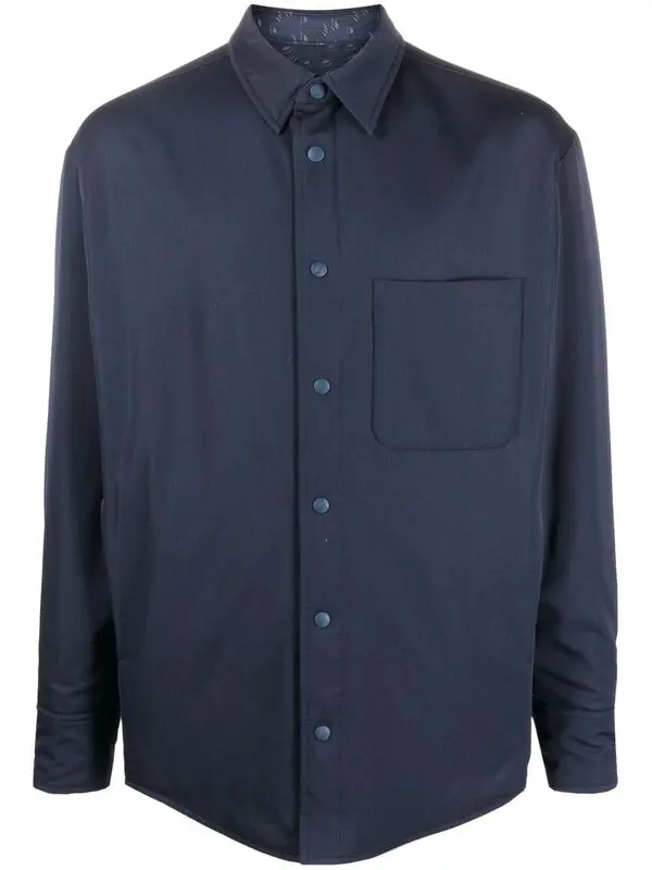 LANVIN Virgin-wool Shirt Jacket - Blue