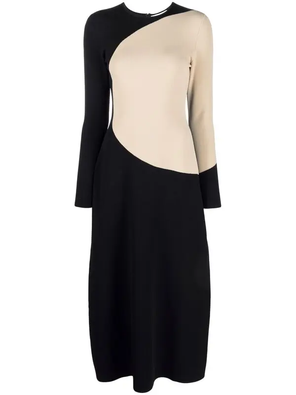Tory Burch Colour-block Midi Dress - Black