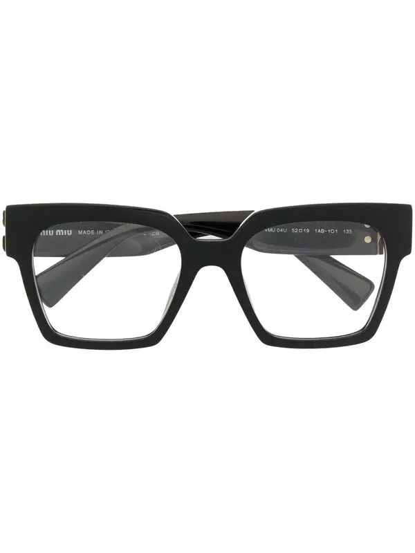 Miu Miu Square Frame Glasses - Black